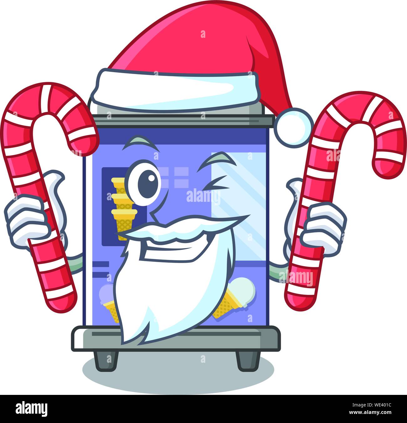 Santa with candy ice cream vending machine the a character Stock Vector ...