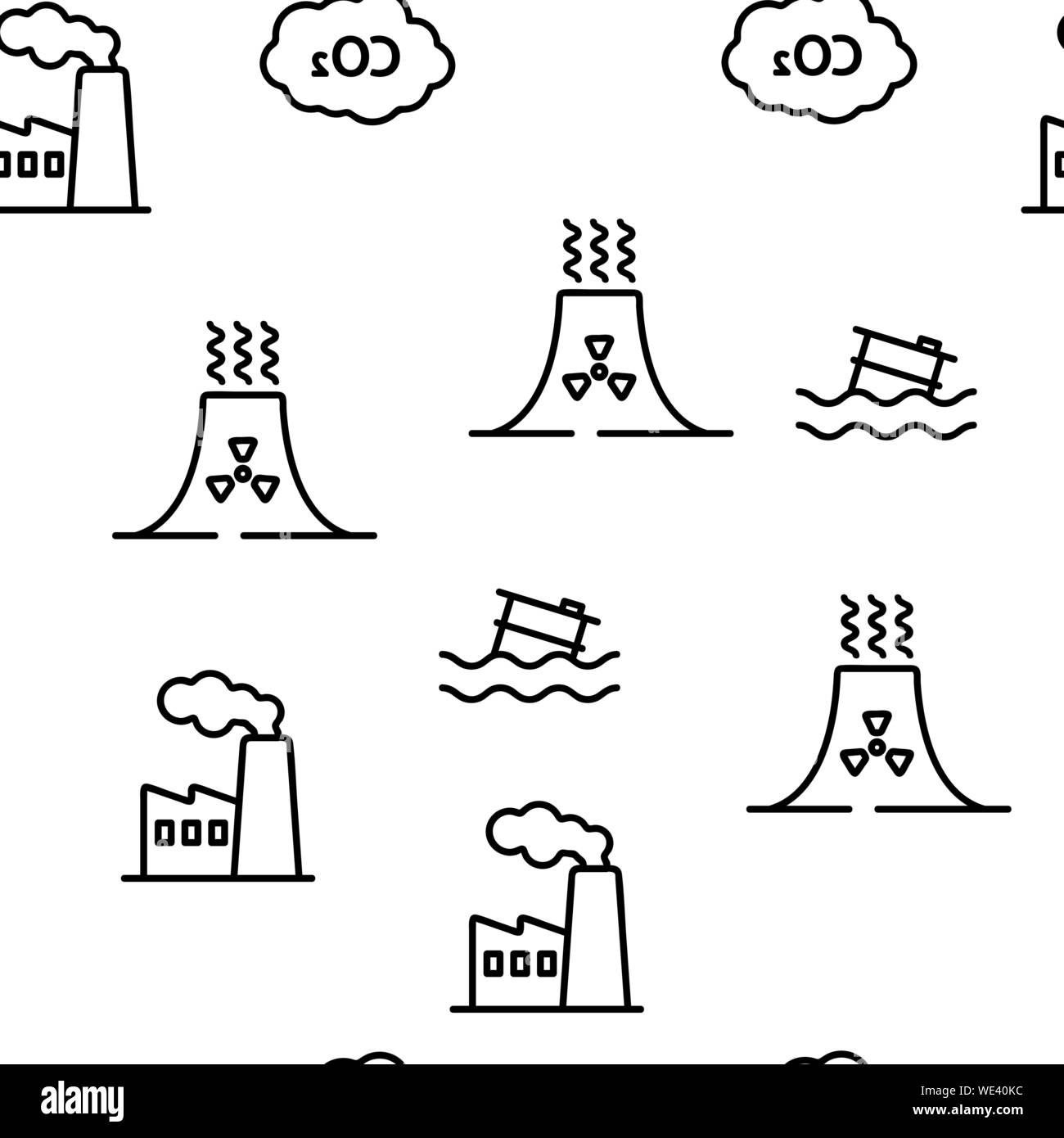 Pollution of Environment Vector Seamless Pattern Stock Vector Image ...