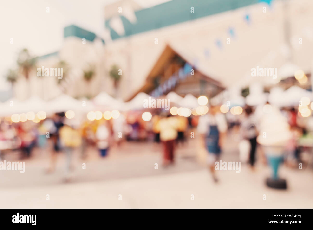 Abstract blur background crowd people in shopping mall for background ...