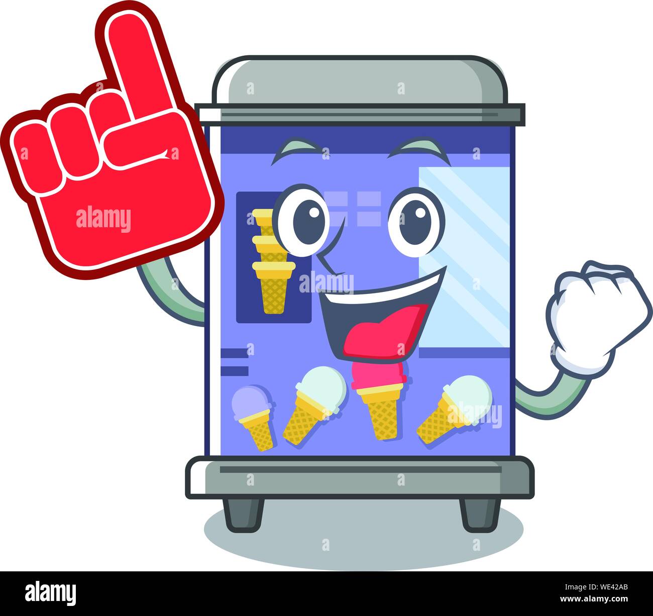 Foam finger ice cream vending machine the a character Stock Vector ...