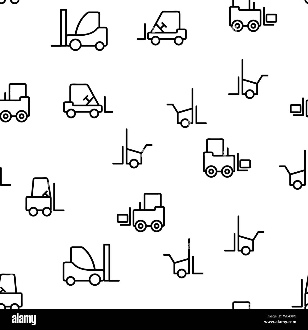 Line industrial forklift shipping Black and White Stock Photos & Images ...