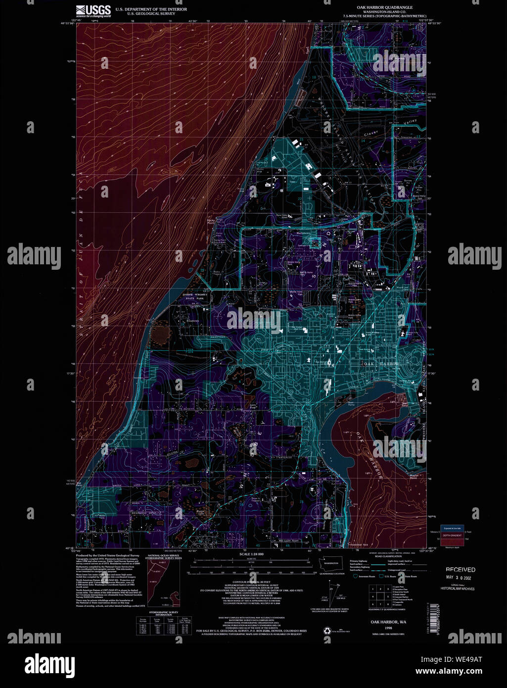 Map of oak harbor hi-res stock photography and images - Alamy