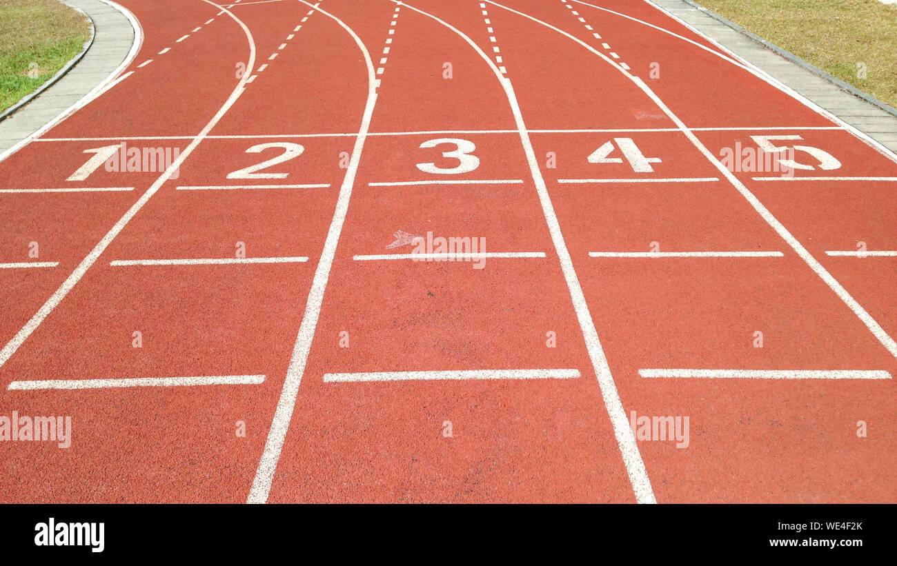 Surface Level Of Running Track Stock Photo - Alamy