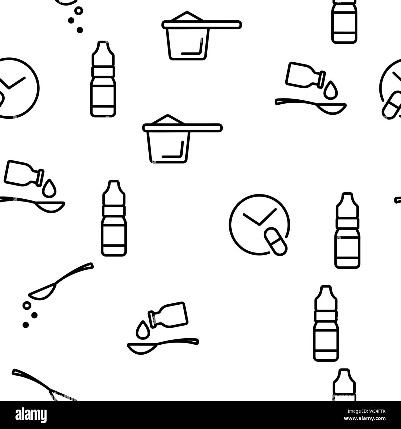 Dosage, Dosing Drugs Vector Seamless Pattern Stock Vector Image & Art ...