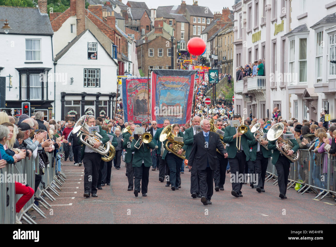 Brass band at Durham Miners' Gala Stock Photo - Alamy