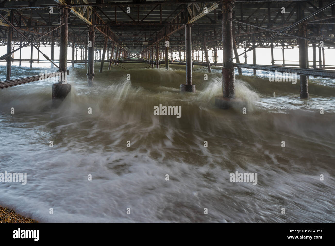Long exposure waves hitting pier hi-res stock photography and images ...