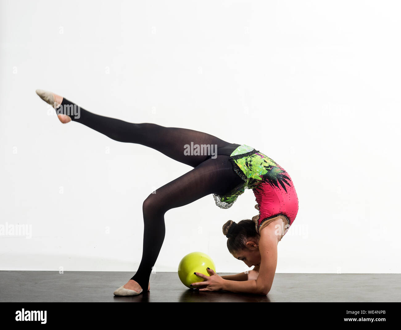 olympic games of gymnast girl with ball. olympic games concept Stock ...