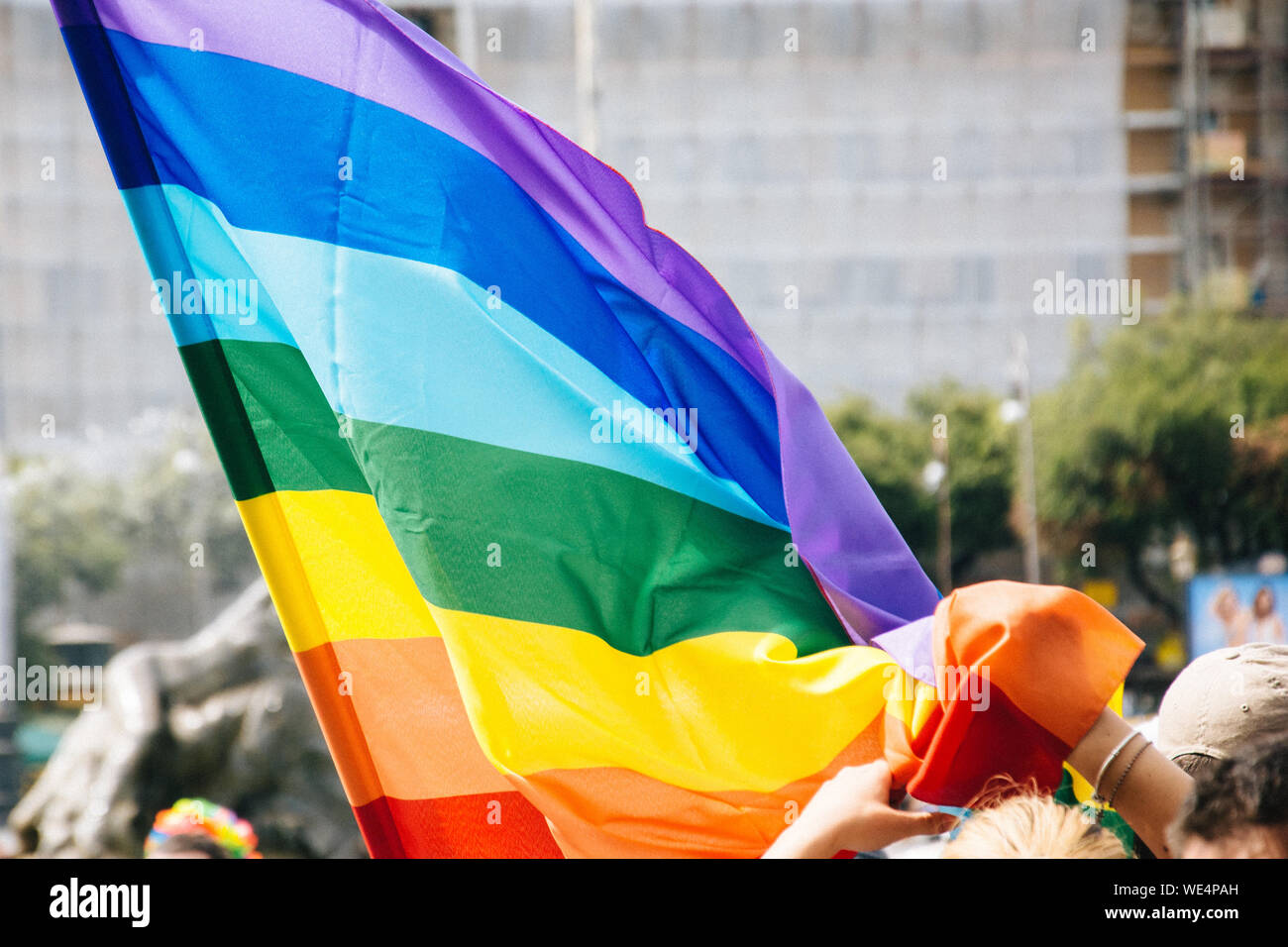 Rainbow pride parade flag hi-res stock photography and images - Alamy