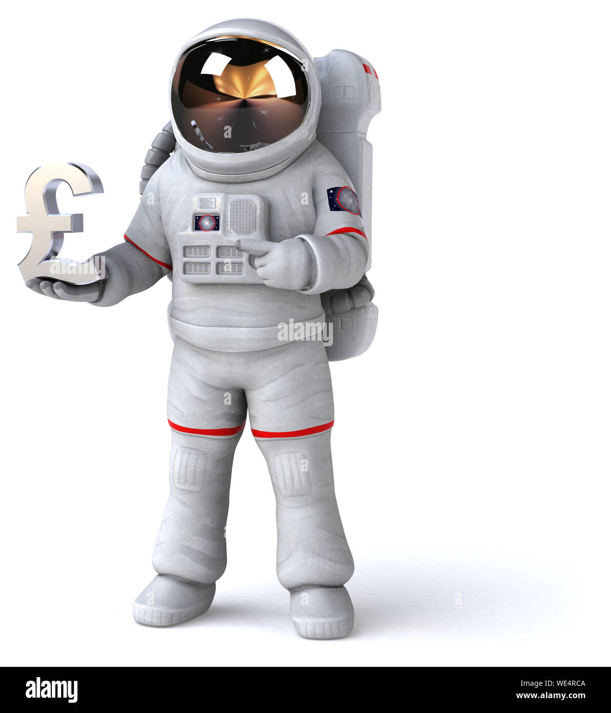 Fun astronaut - 3D Illustration Stock Photo - Alamy