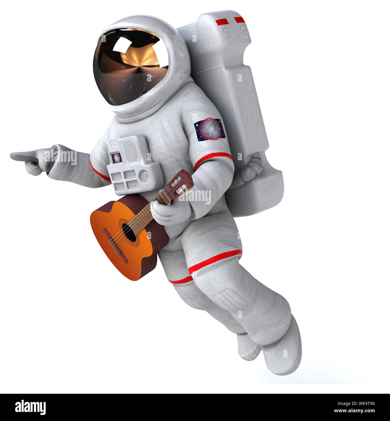 Fun astronaut - 3D Illustration Stock Photo - Alamy