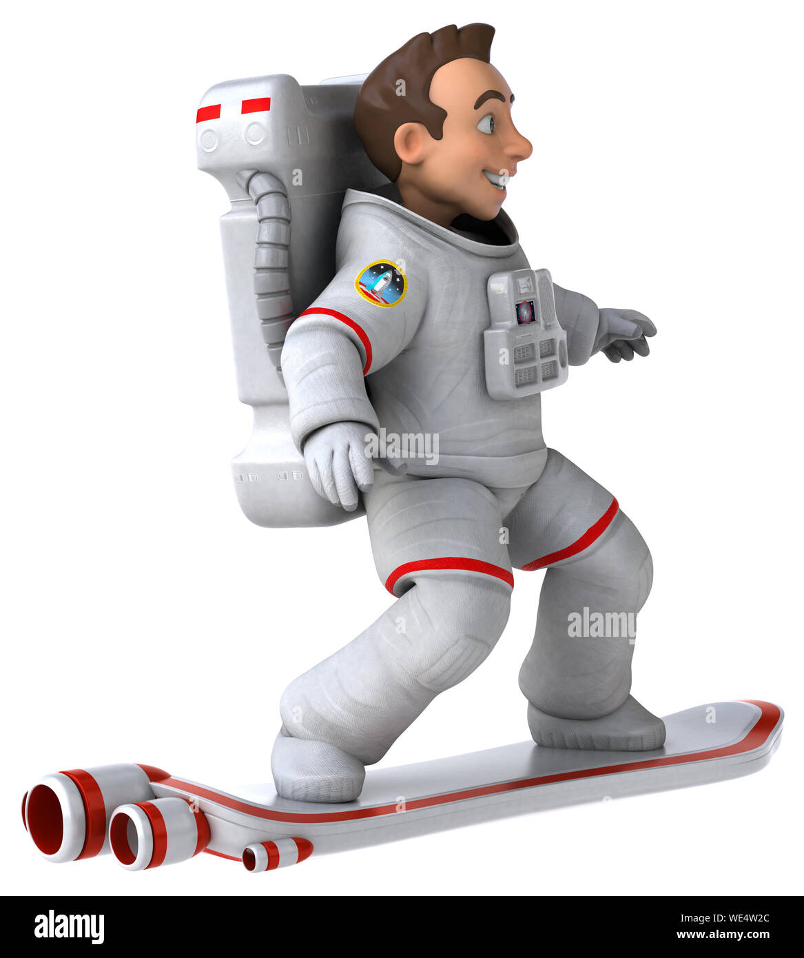 Fun astronaut - 3D Illustration Stock Photo - Alamy