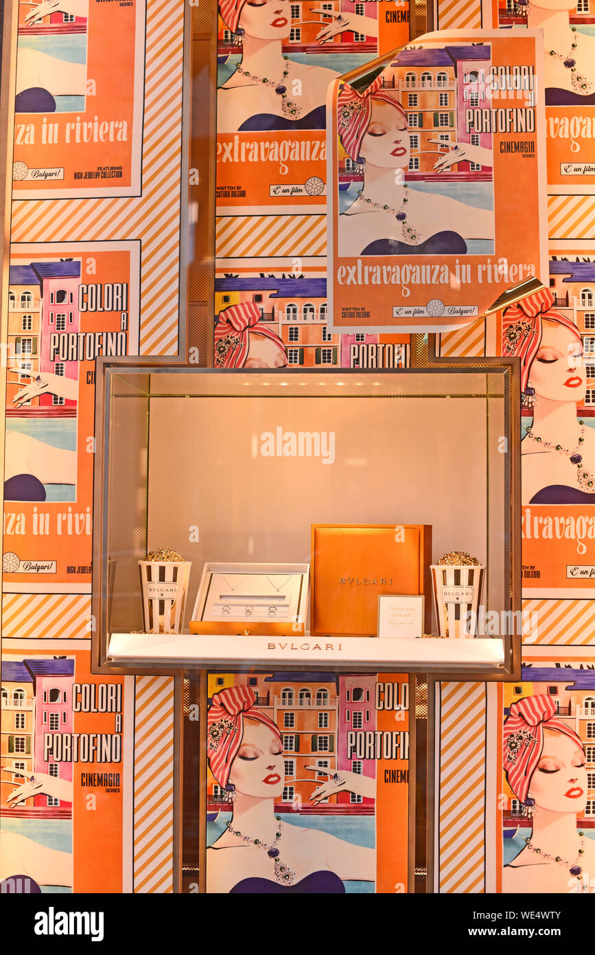 The Bulgari storefront in Ginza on August 29, 2019 in Tokyo, Japan. The ...