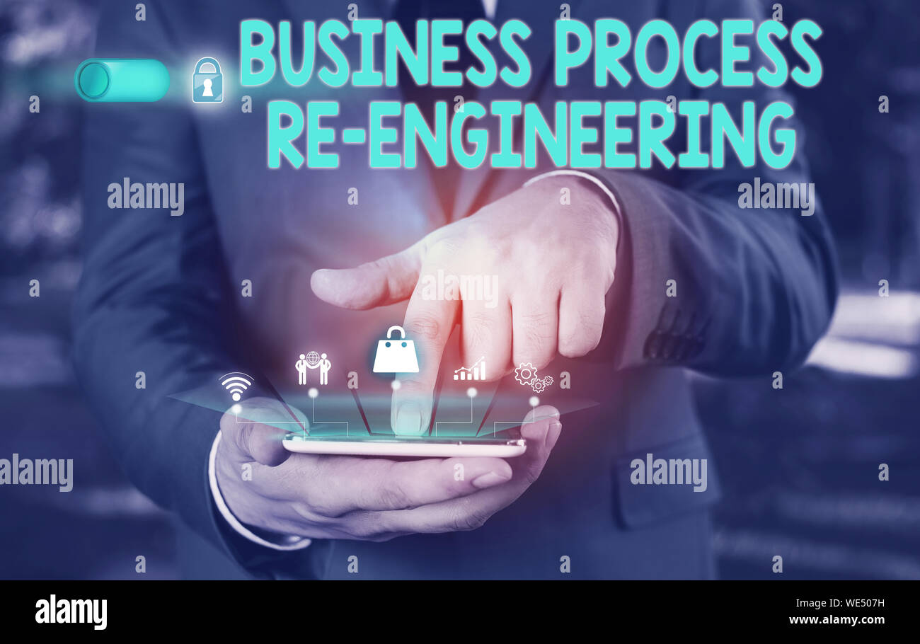 Conceptual hand writing showing Business Process Re Engineering ...