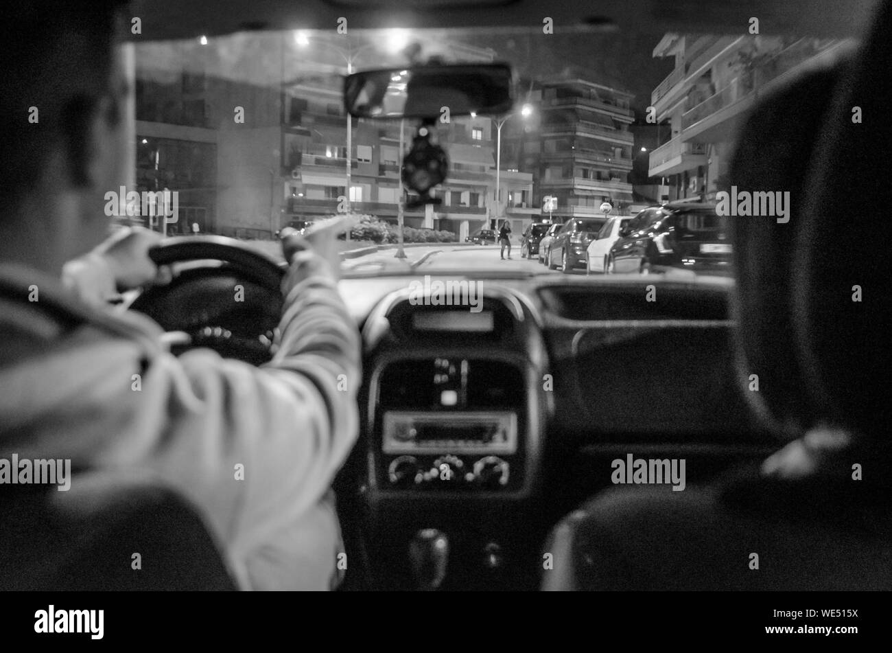 Man driving car night on hi-res stock photography and images - Alamy