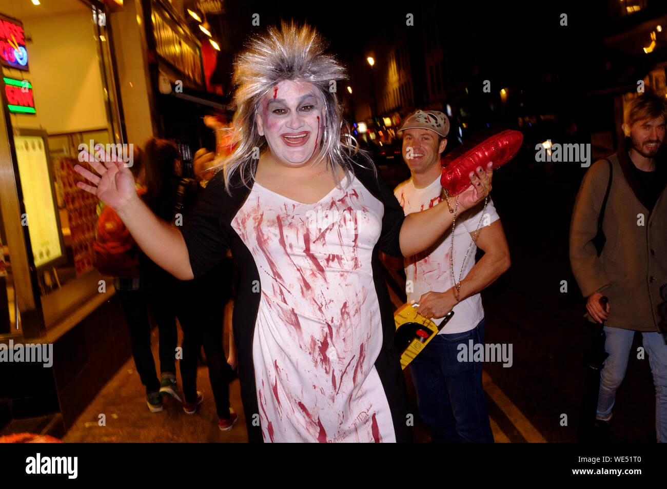 People celebrating, Halloween, Old Compton Street, Soho, London ...