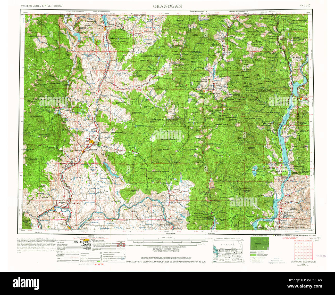 Map of okanogan hi-res stock photography and images - Alamy
