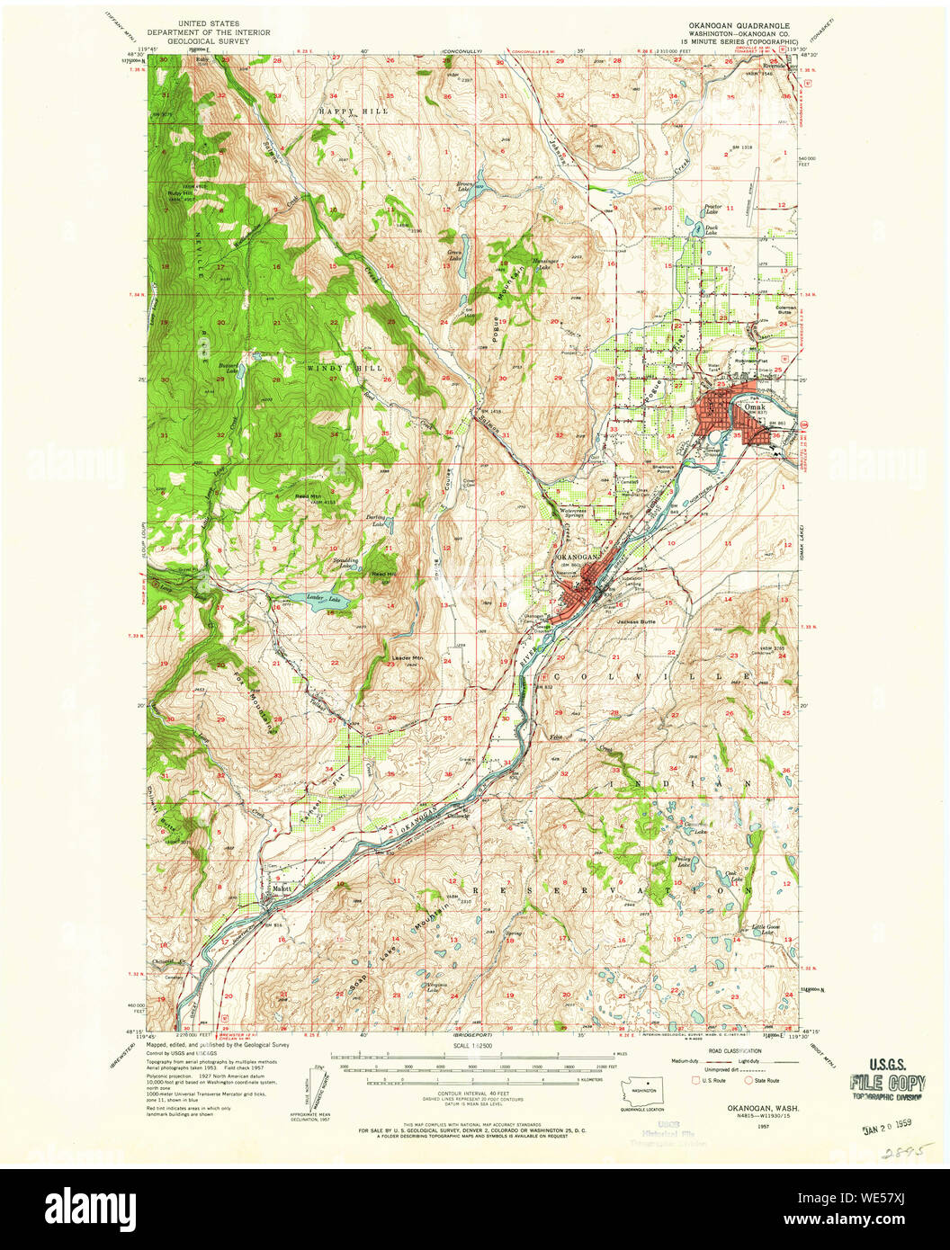 Map of okanogan hi-res stock photography and images - Alamy