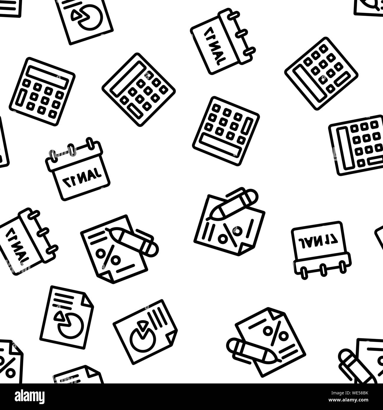 Accounting Elements Vector Seamless Pattern Stock Vector Image & Art ...