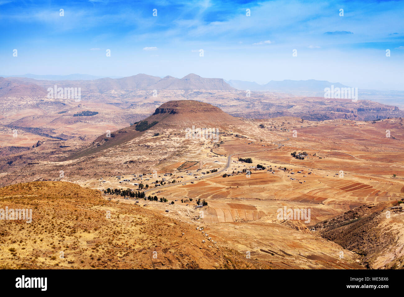 Drakensberg mountains landscape yellow slopes and peaks scenery ...