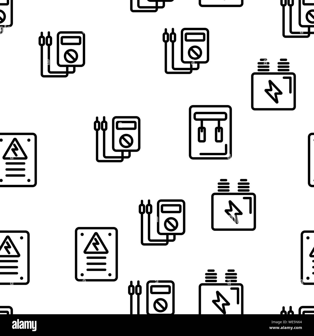 Electricity Industry Seamless Pattern Vector Stock Vector Image & Art ...