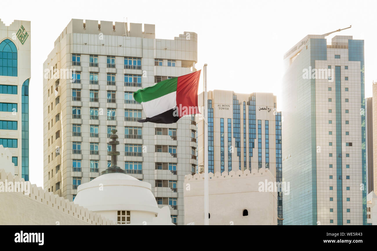 Uae flag building exterior modern city hi-res stock photography and ...