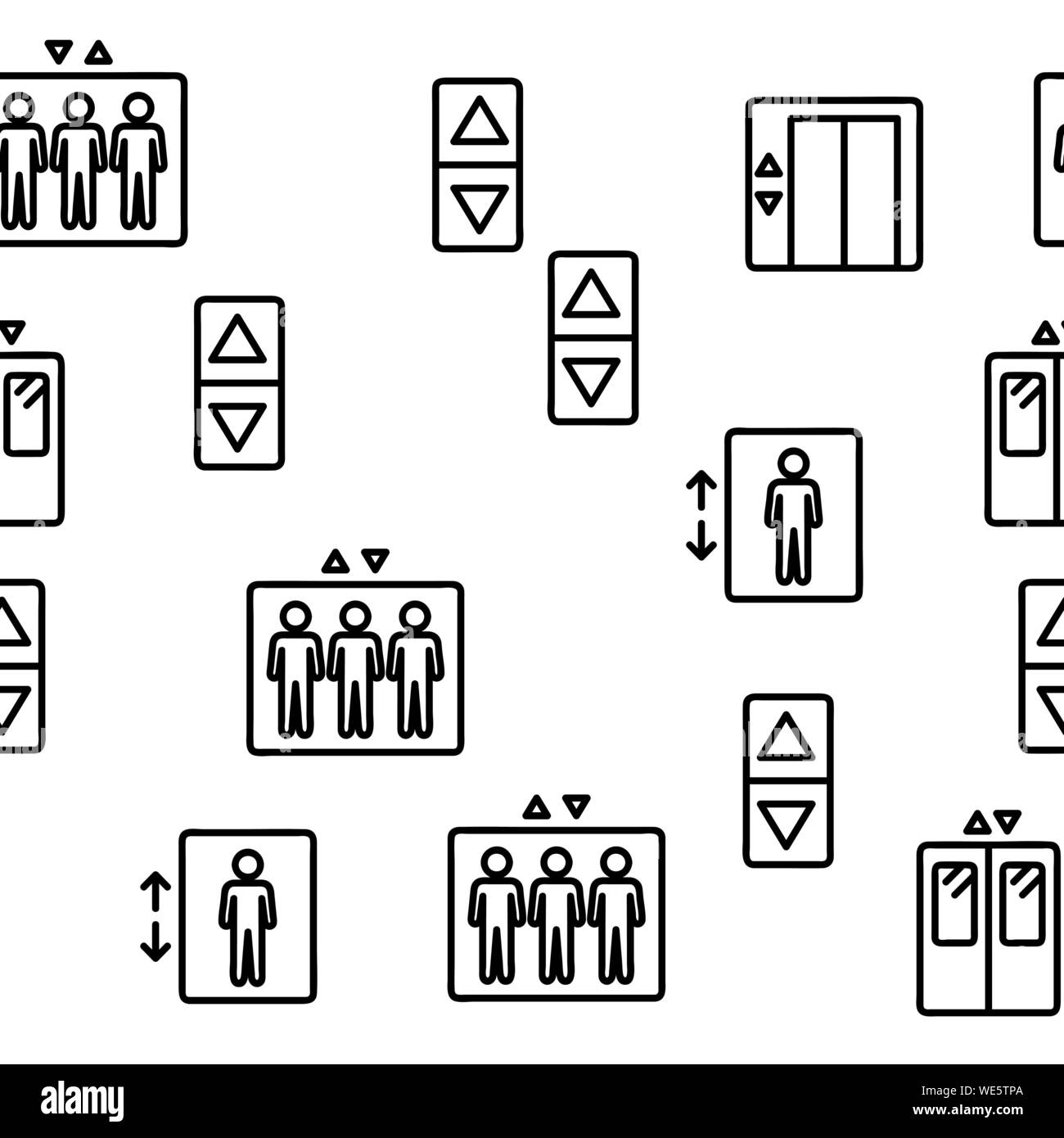 Passenger Elevator, Lift Vector Seamless Pattern Stock Vector Image ...
