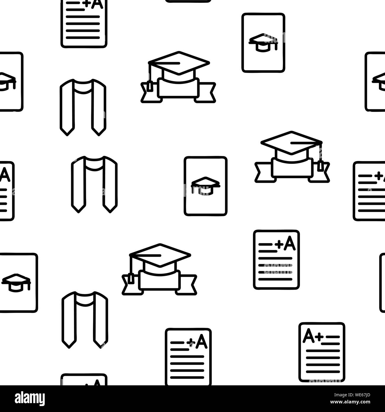 Graduation Seamless Pattern Vector Stock Vector Image & Art - Alamy
