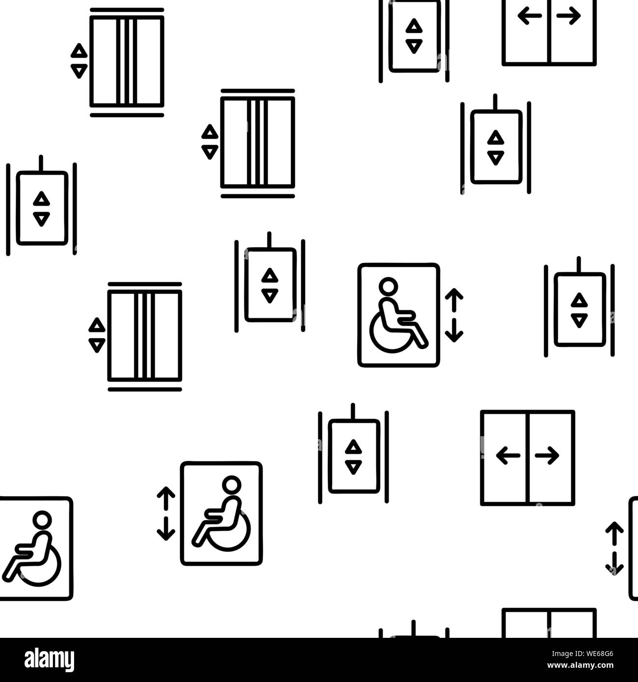 Passenger Elevator, Lift Vector Seamless Pattern Stock Vector Image ...