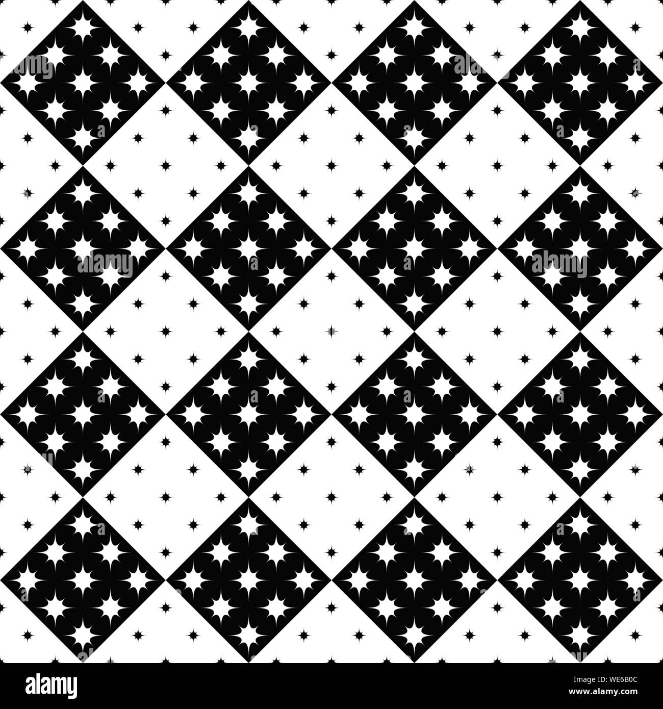 Geometrical Seamless Star Pattern Background Abstract Monochrome