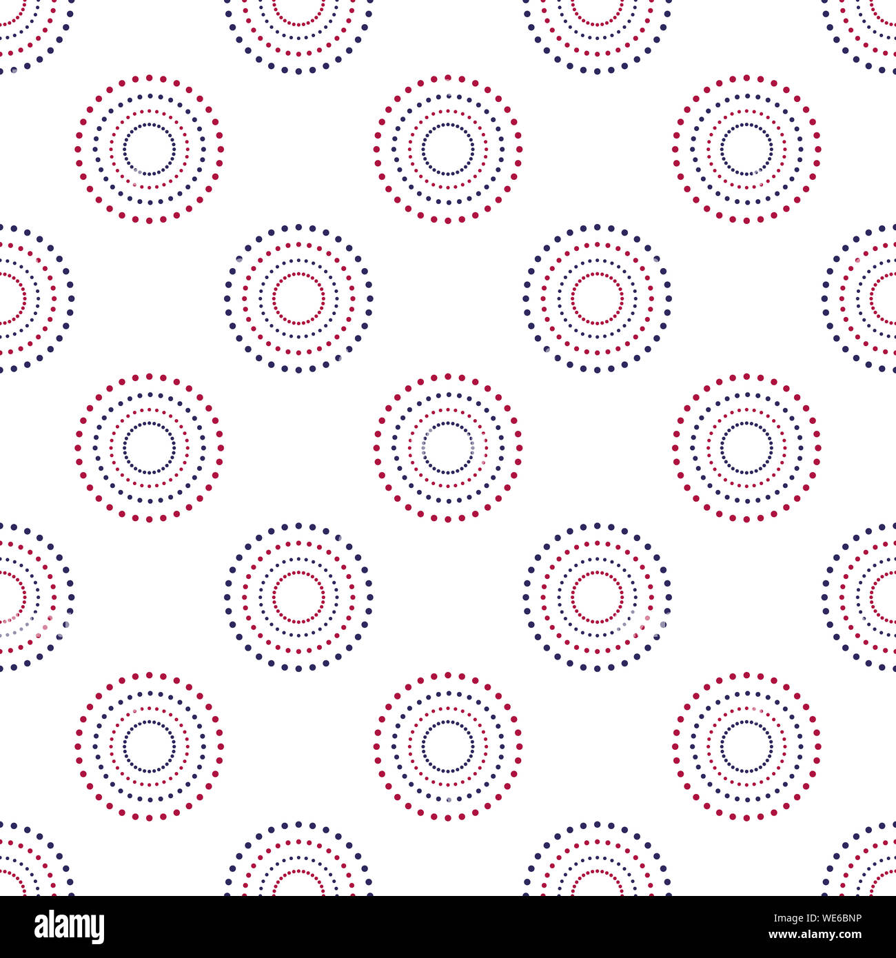 Festive design circle dots seamless pattern background. US flag colors ...
