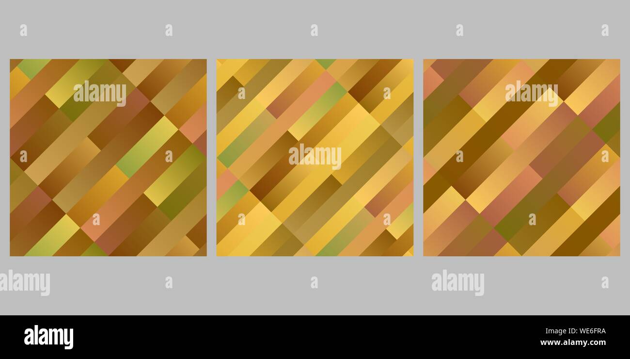 Seamless gradient geometrical diagonal stripe pattern background design set - abstract vector ...