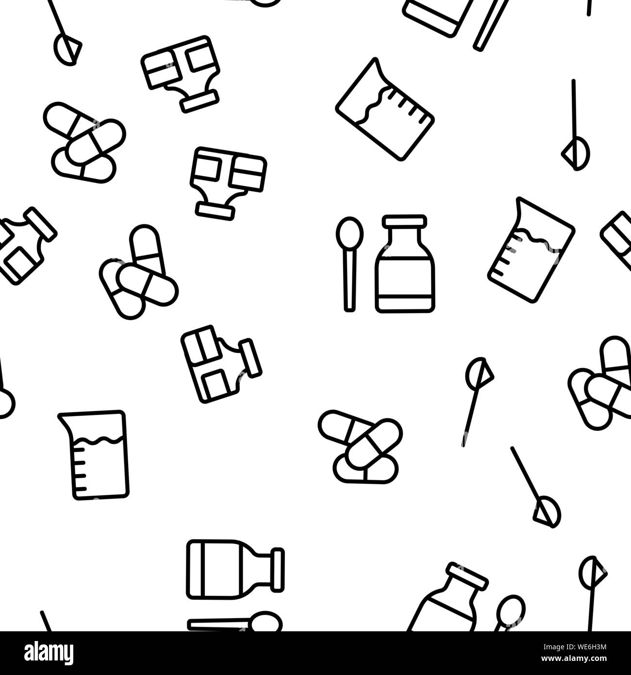 Dosage, Dosing Drugs Vector Seamless Pattern Stock Vector Image & Art ...