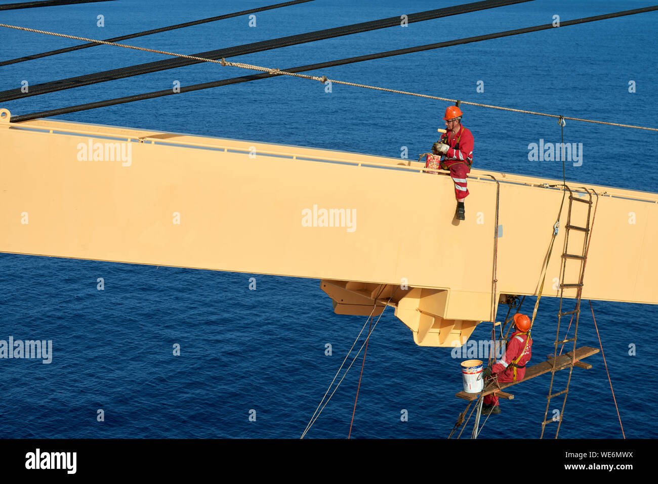 Atlantic Ocean, Open Sea - Circa March 2019: International Ships Crew ...