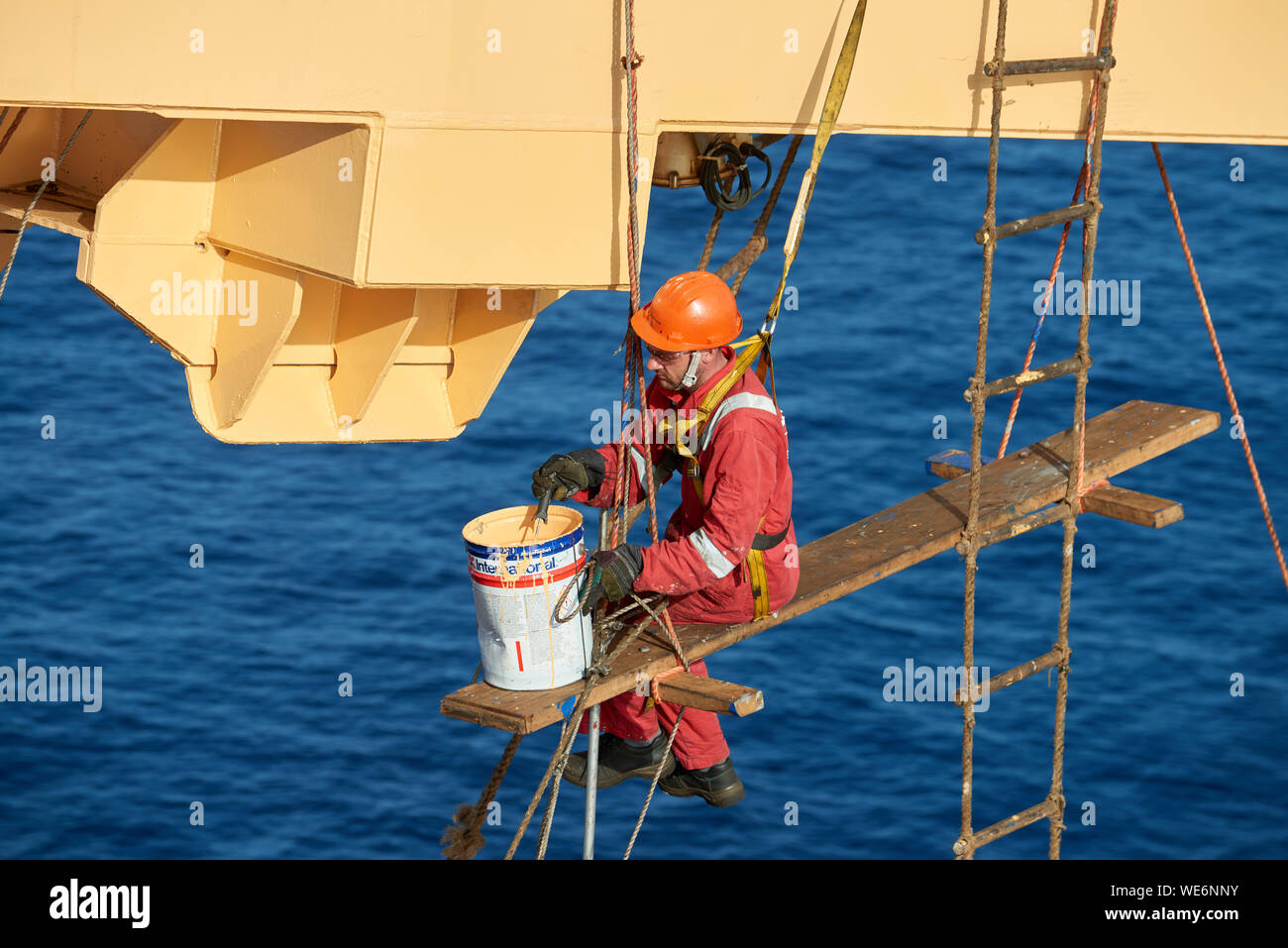 Atlantic Ocean, Open Sea - Circa March 2019: International Ships Crew ...