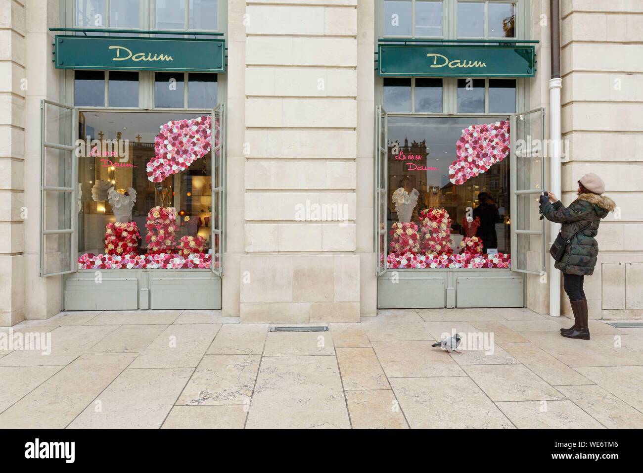 France, Meurthe et Moselle, Nancy, shop window of the Daum galery in ...