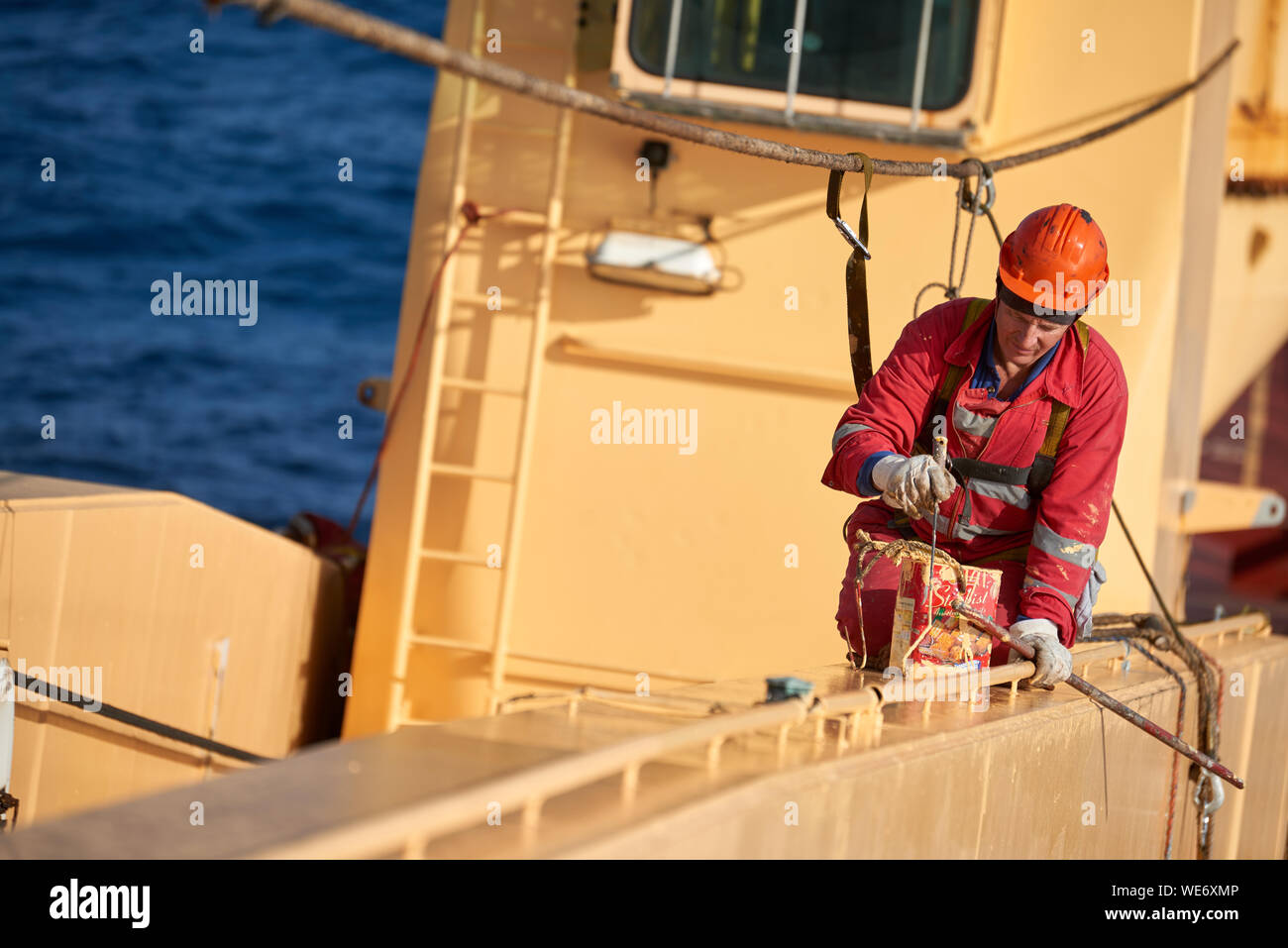Atlantic Ocean, Open Sea - Circa March 2019: International Ships Crew ...