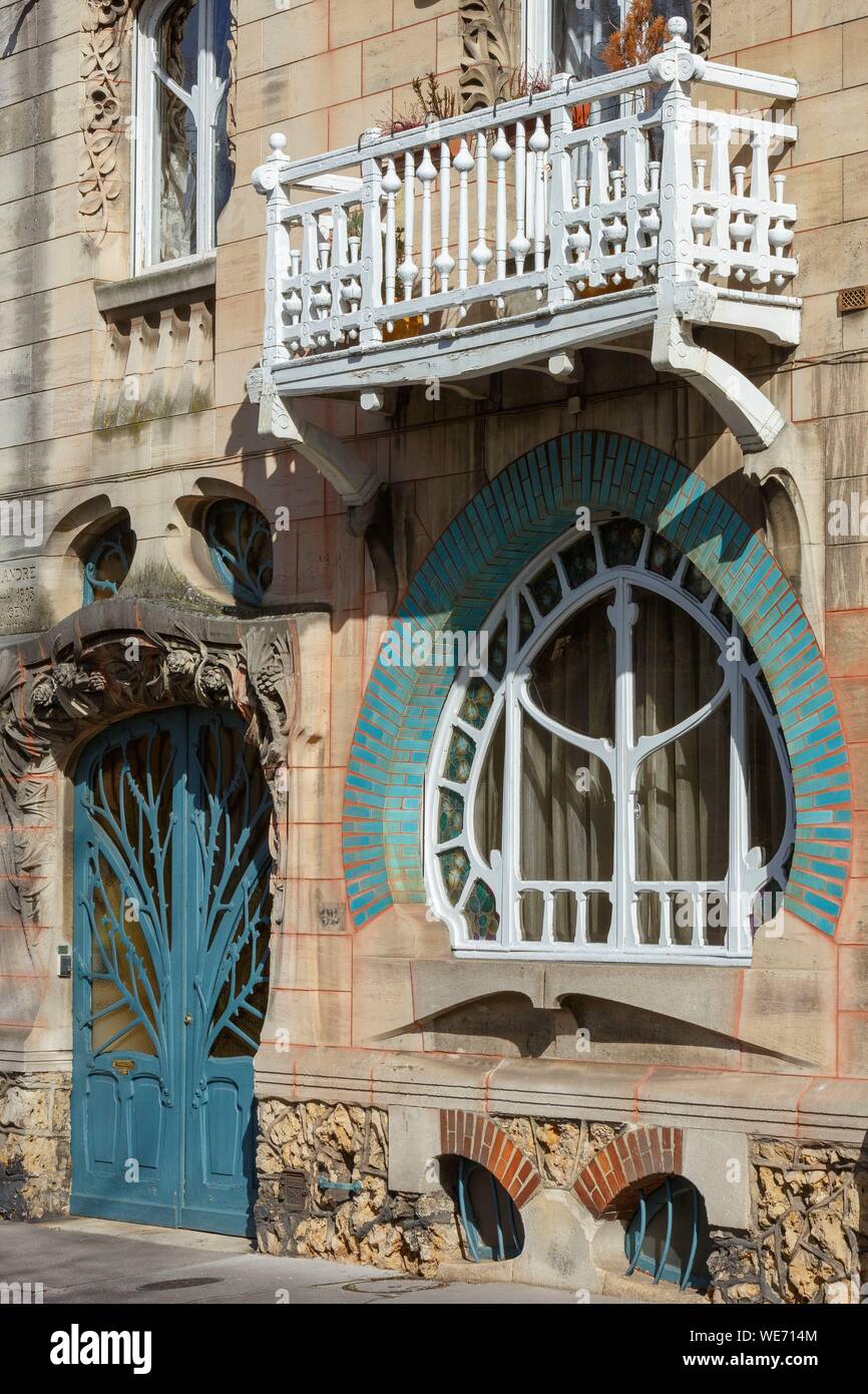 France, Meurthe et Moselle, Nancy, Art Nouveau Huot house by architect Emile Andre in Quai ...