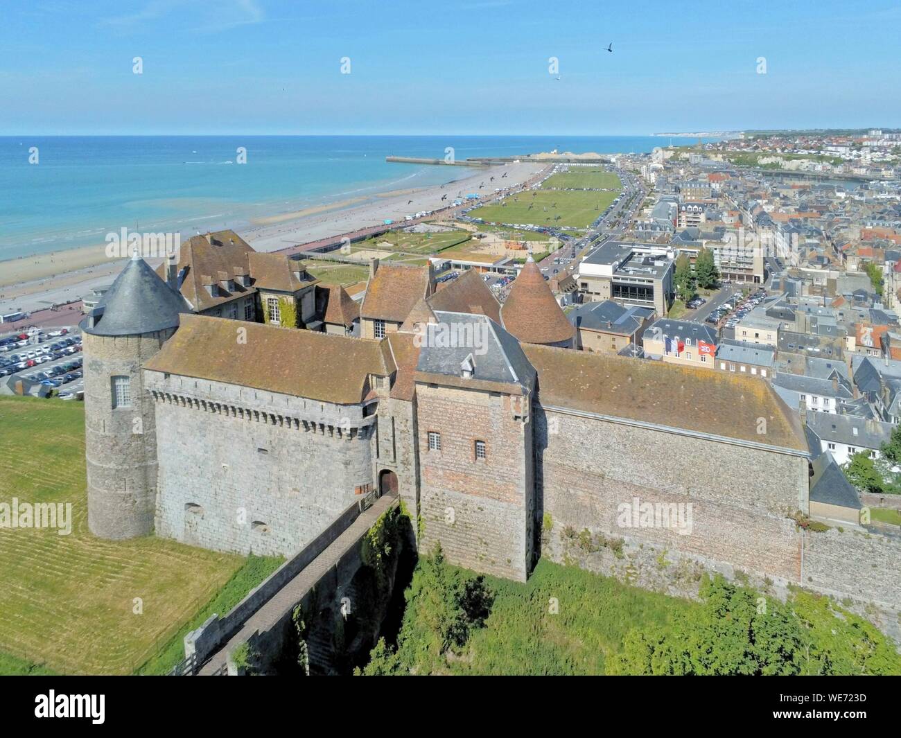 France, Seine Maritime, Pays de Caux, Côte d'albatre, Dieppe, castle ...