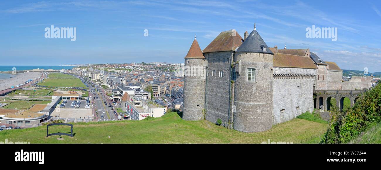 France, Seine Maritime, Pays de Caux, Côte d'albatre, Dieppe, castle ...