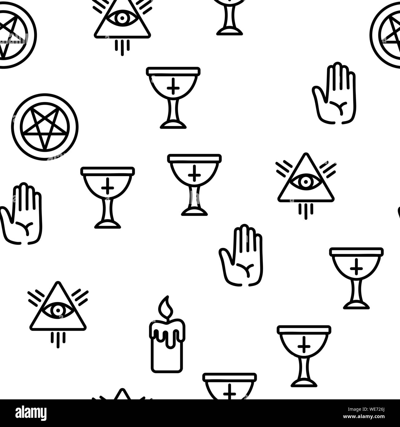 Occult, Demonic Entity Imagery Vector Seamless Pattern Stock Vector ...