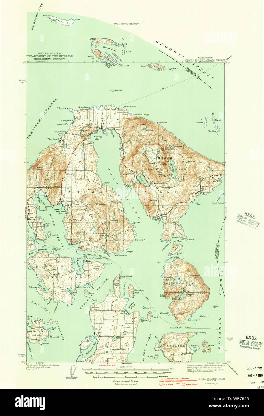 Orcas island map hi-res stock photography and images - Alamy