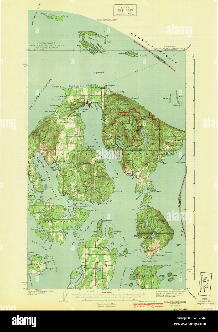 Orcas island map hi-res stock photography and images - Alamy