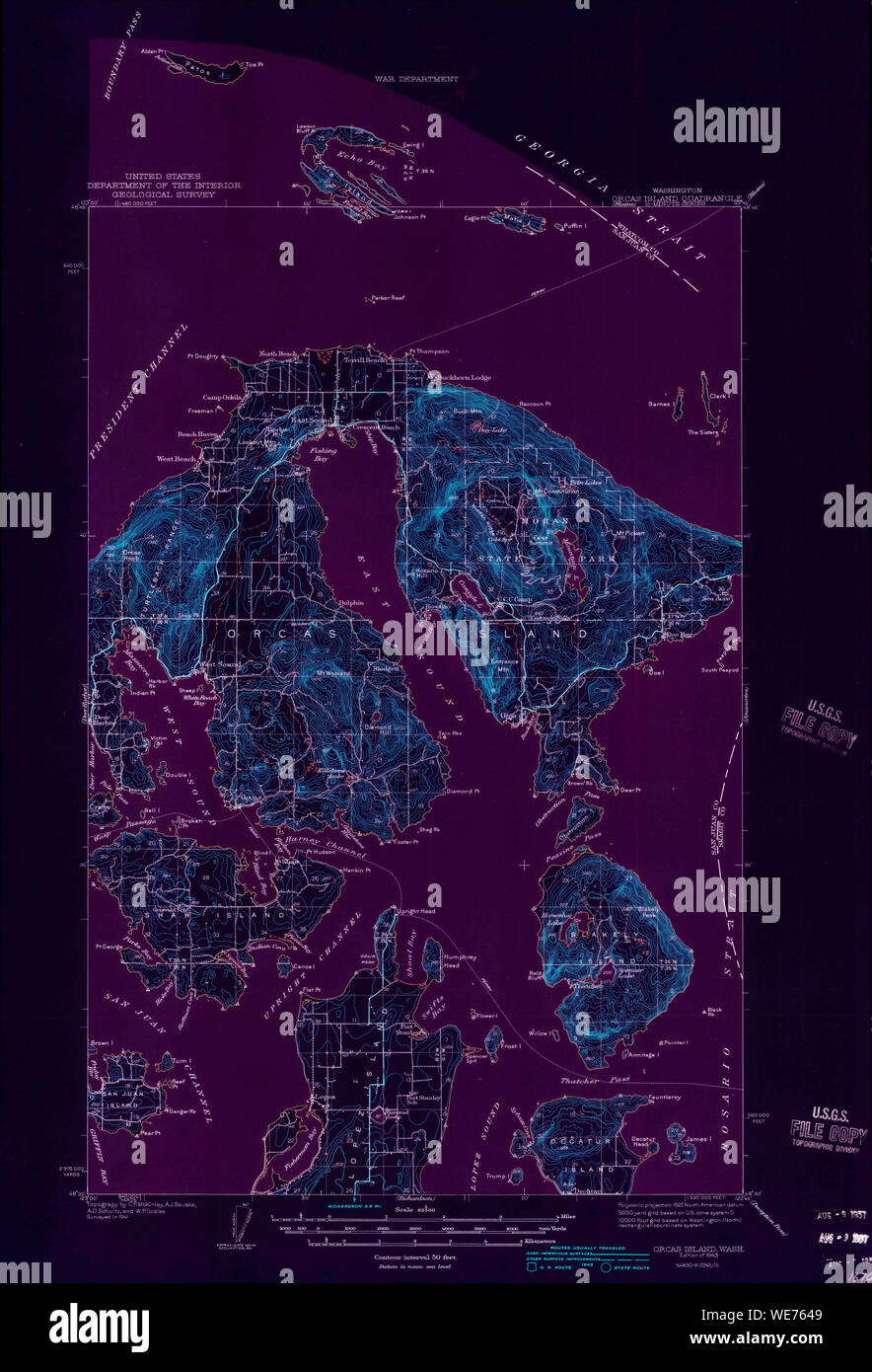 Orcas island map hi-res stock photography and images - Alamy