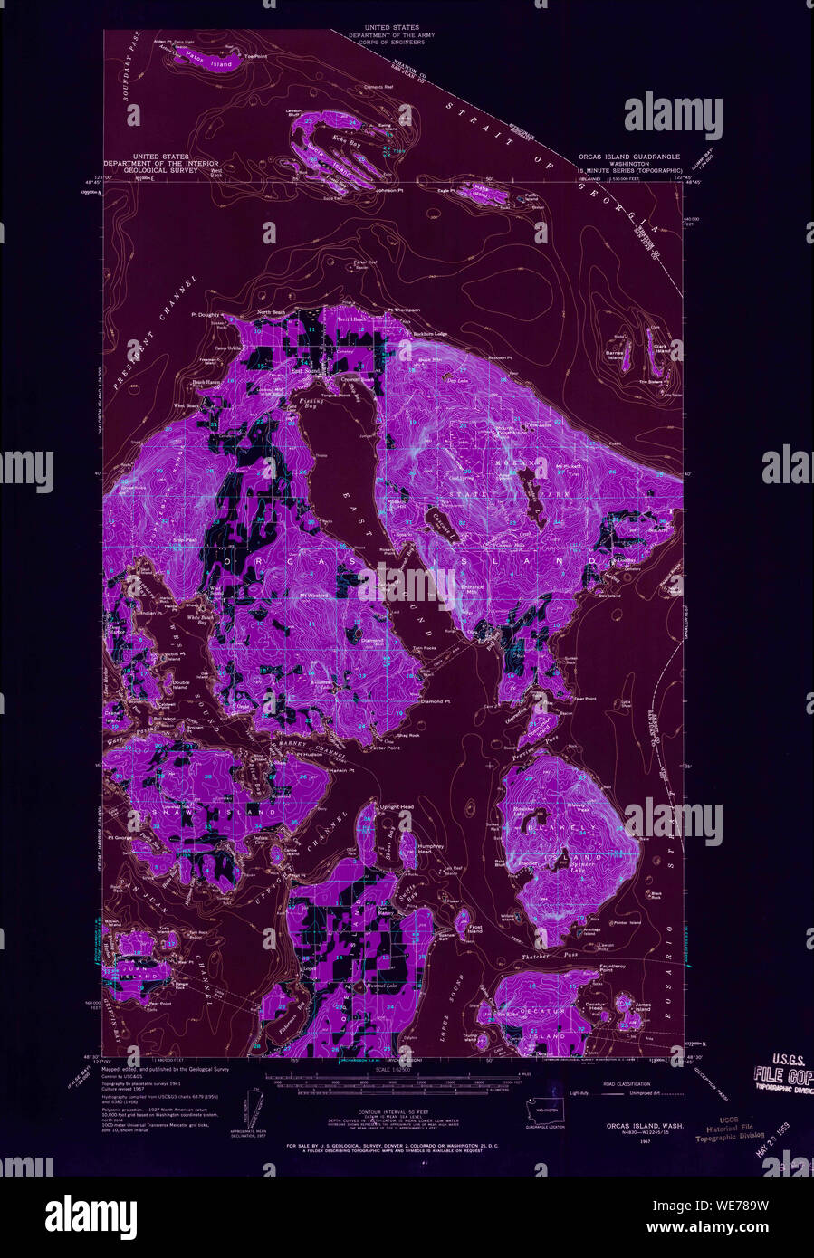Orcas island map hi-res stock photography and images - Alamy