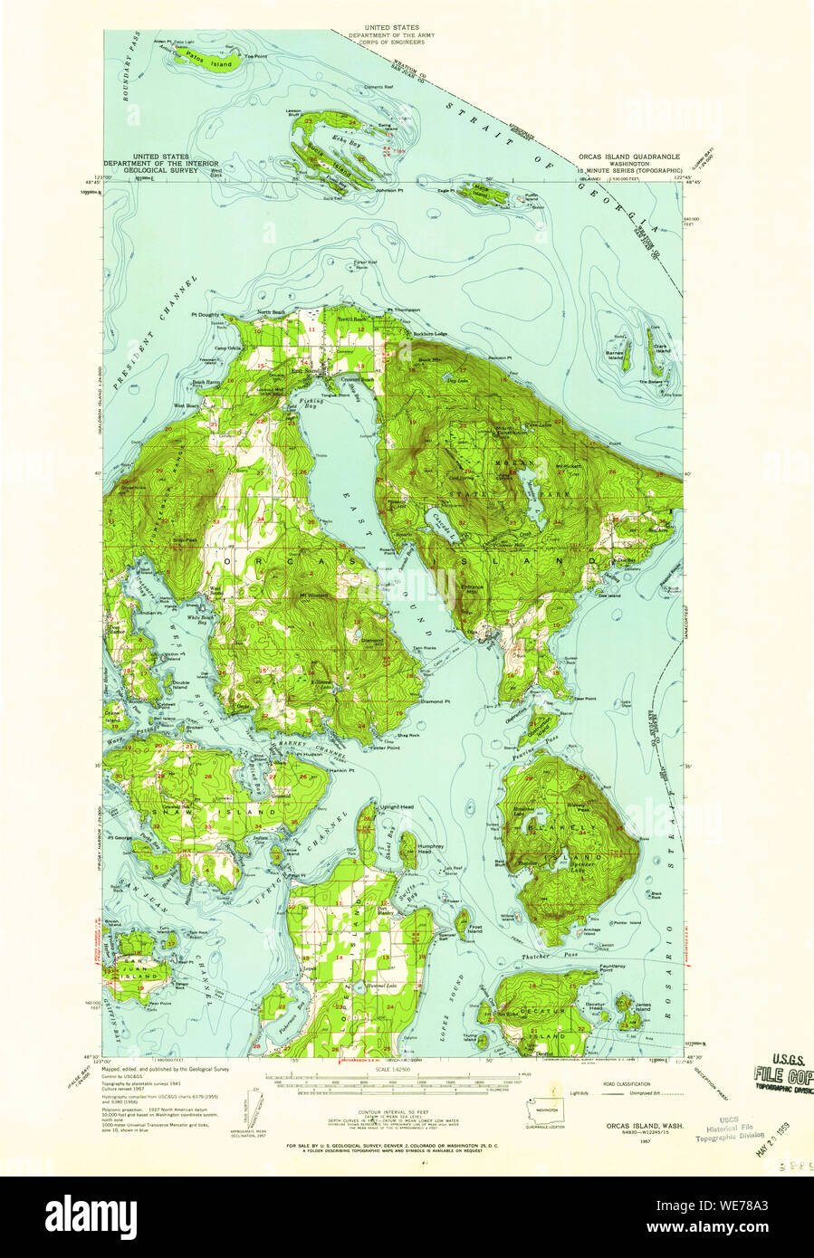 USGS Topo Map Washington State WA Orcas Island 242974 1957 62500 ...