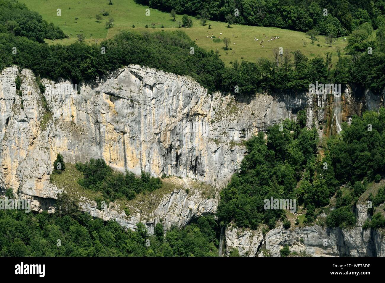 France, Doubs, Mouthier Haute Pierre, from the Belvedere du Moine, rock ...