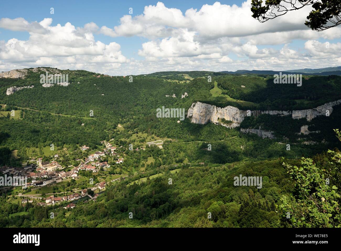 France, Doubs, Mouthier Haute Pierre, view of the village from the ...