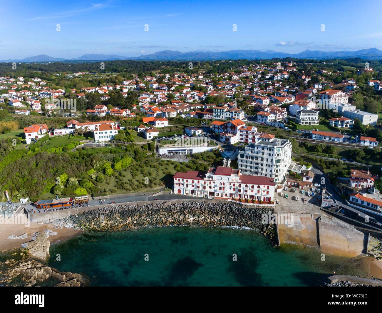 France, Pyrenees Atlantiques, Basque country, Guethary (aerial view ...