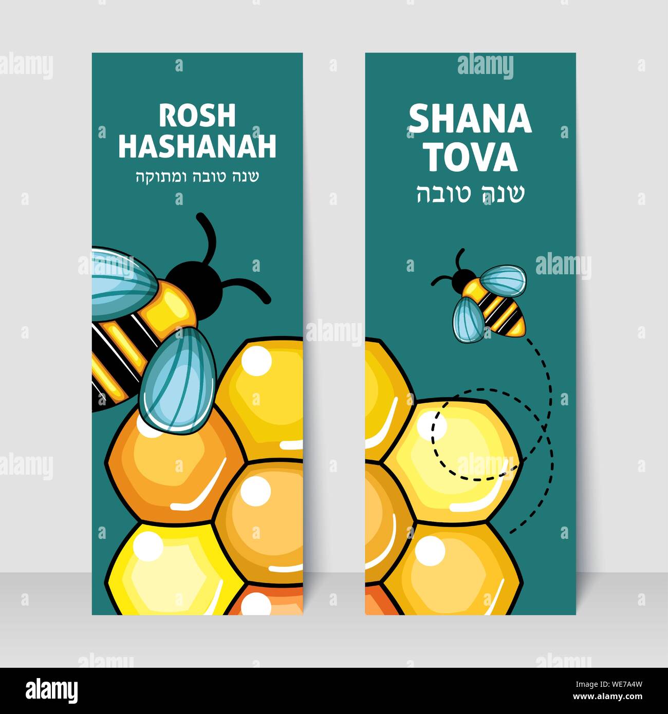Bee honeycomb. Honey. Rosh Hashanah icon. Shana tova. Happy and sweet ...