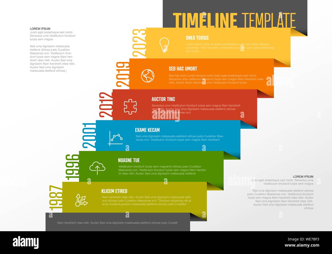 Vector Infographic Company Milestones Timeline Template with icons on a ...